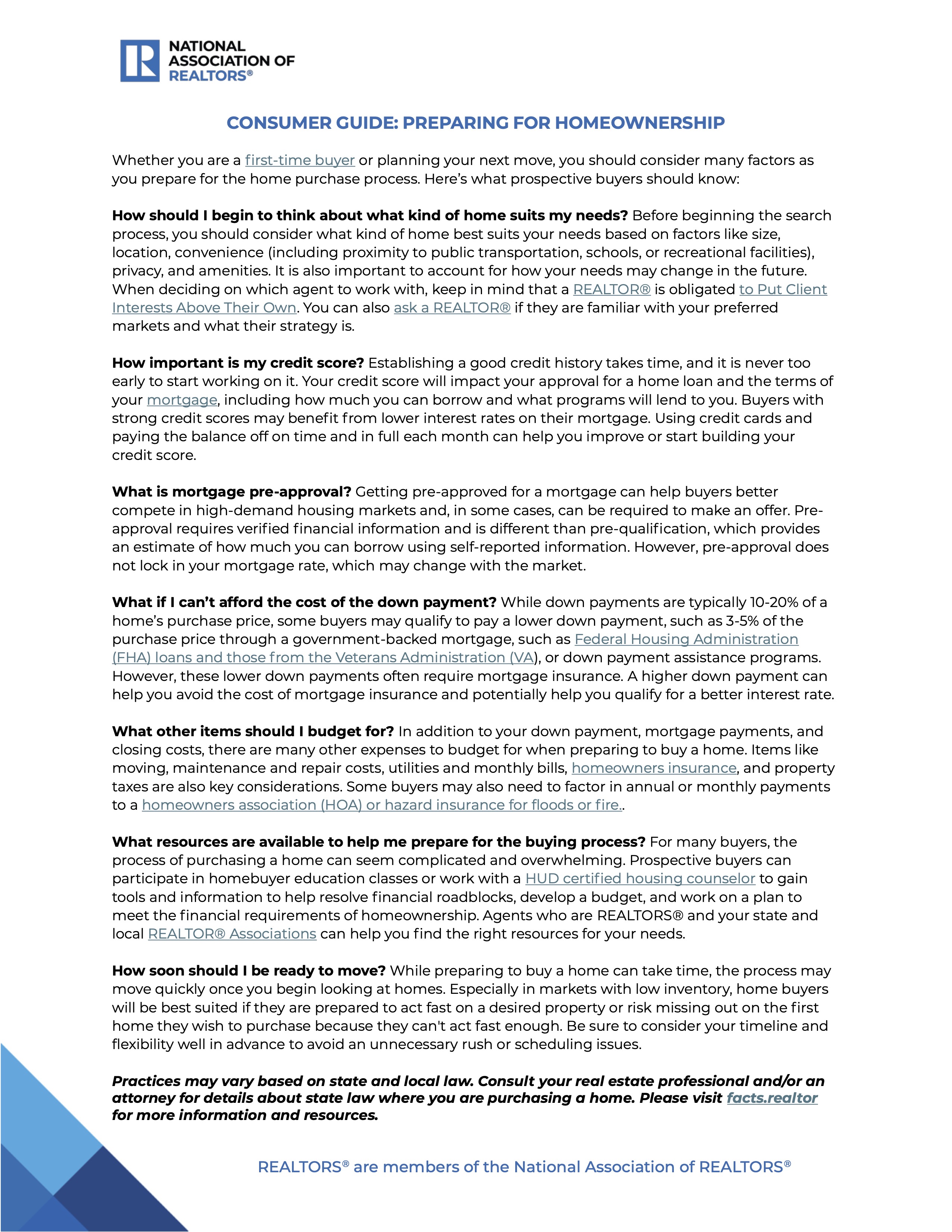 Consumer Corner - Greater Bergen Association of Realtors®
